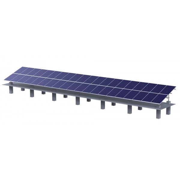 Quality Concrete Base Solar Panel Ground Mounting Systems Double Pole Type for sale