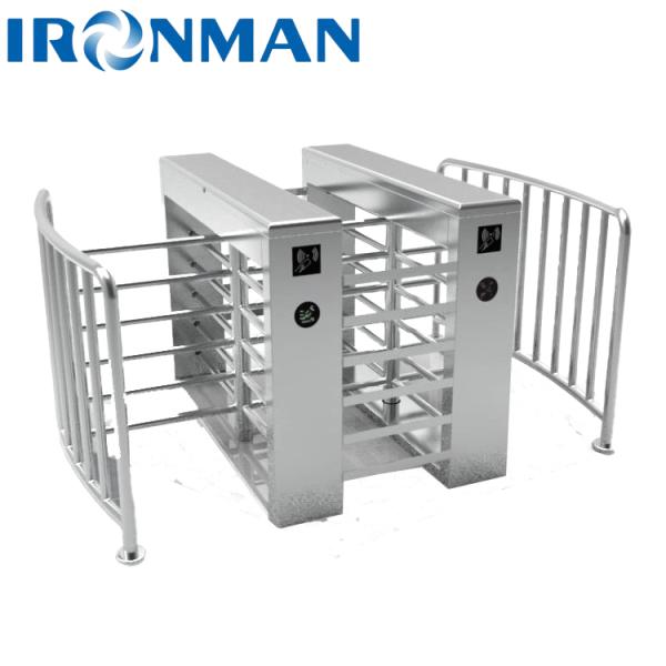 Quality Metal Wings Half Height Turnstile 304 Stainless Steel Waist High Turnstile Gate for sale