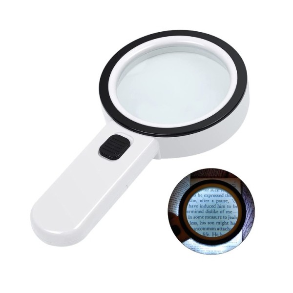 Quality 10x Light Handheld Large Magnifier Lens Magnifying Glass with Stand for Inspection for sale