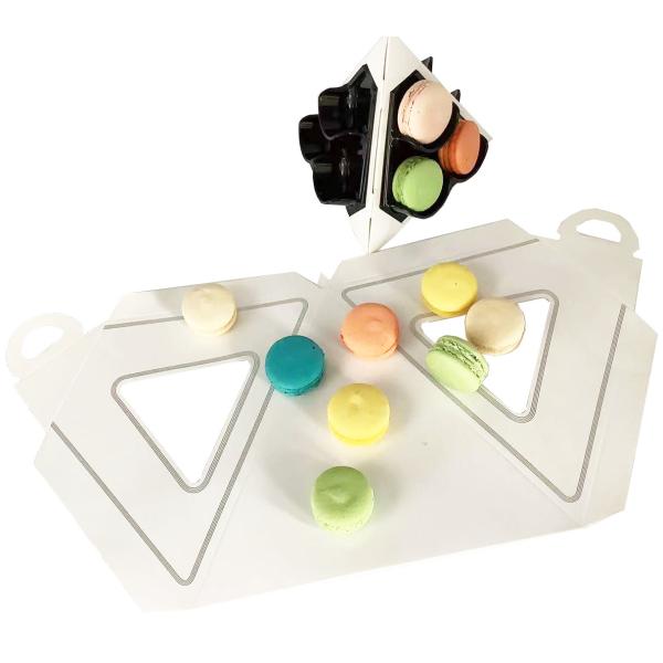 Quality Paper Macaron Packaging Tower Hold 9 Pcs 2 Tiers Macaron Tower for sale