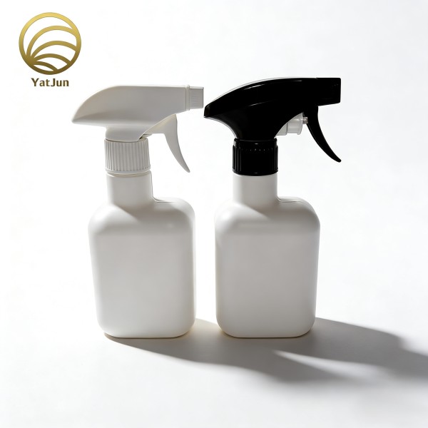 Quality 300ml HDPE white bottle with spray pump for liquid cleaner for sale