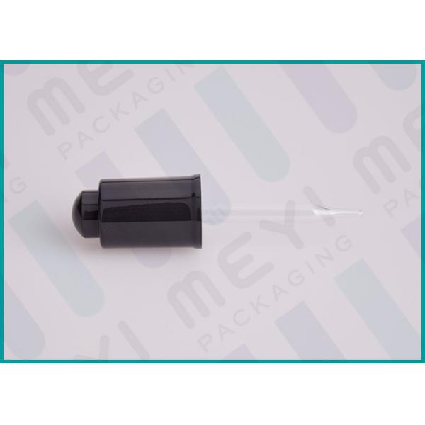 Quality 18/410 Glass Oil Dropper With ABS Material UV Shiny Silver Press Button for sale