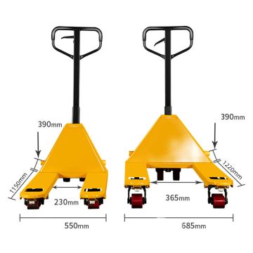 Quality Lifting 80mm 195mm Manual Material Handling Pallet Trucks for sale