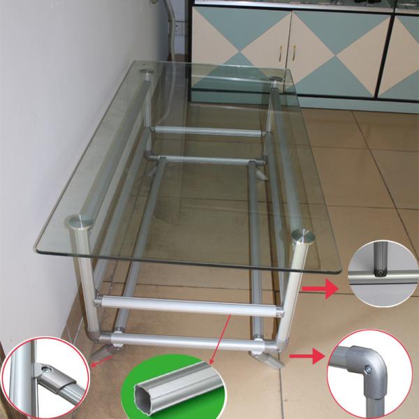 Quality Lightweight Reuseable Flexible Composited Pipe Workbench ESD Aluminum Pipe Table for sale