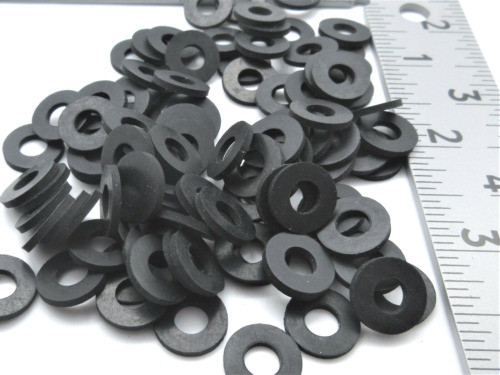 Quality 3/8" ID X 1" X 1/8" Thick Black Rubber Flat Washers Various Package Sizes for sale