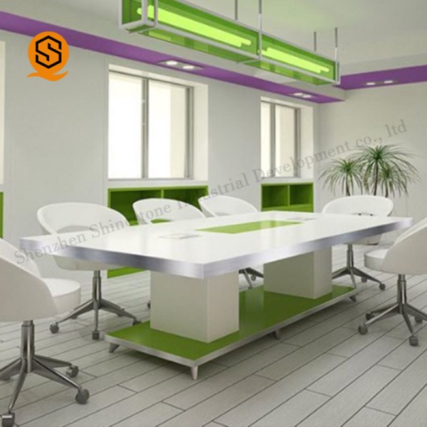 Quality Fireproof Solid Surface Conference Table Rectangle Meeting Table for sale