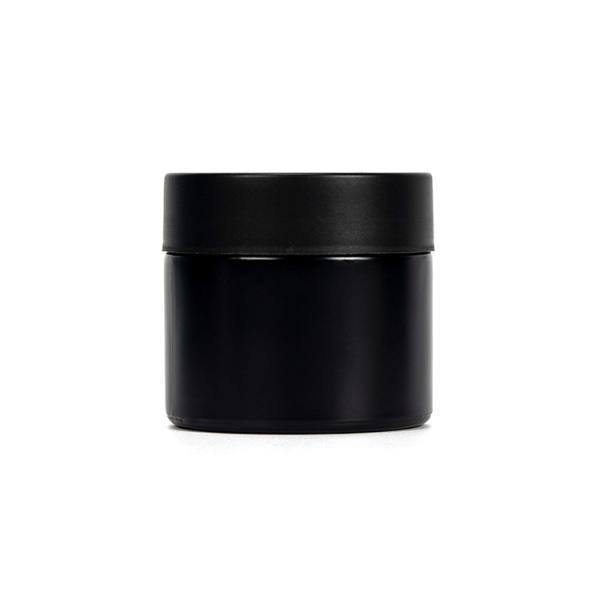Quality Childproof 2oz Black Glass Jar Glass Weed Packs for sale
