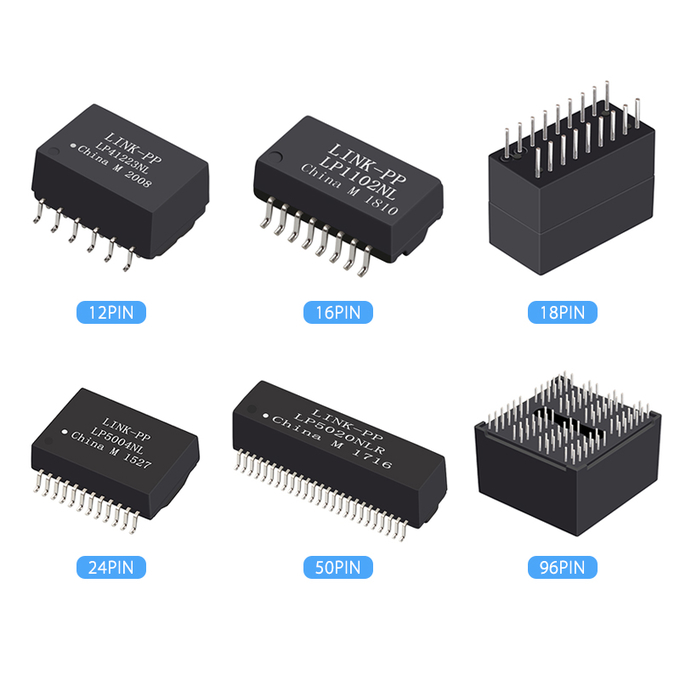 VP6014RZ HF Gigabit POE+ Lan Ethernet Magnetic Transformers 1CT SMD 1500Vrms Open Header 1