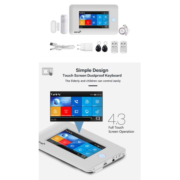 Quality 4.3 TFT Touch Tuya Pir Sensor 433Mhz Wifi Door And Window Sensor for sale