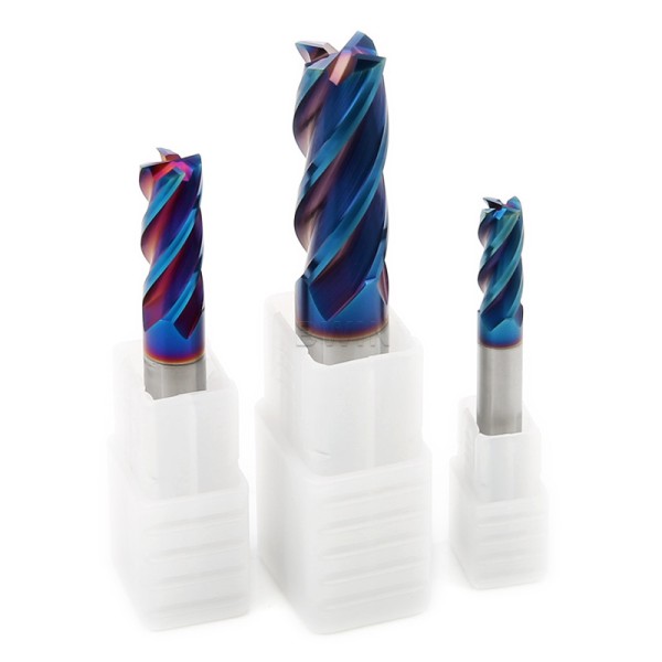 Quality 65 Degree 4 Flutes End Mill Nano Blue Coated 8mm End Mill Square for sale