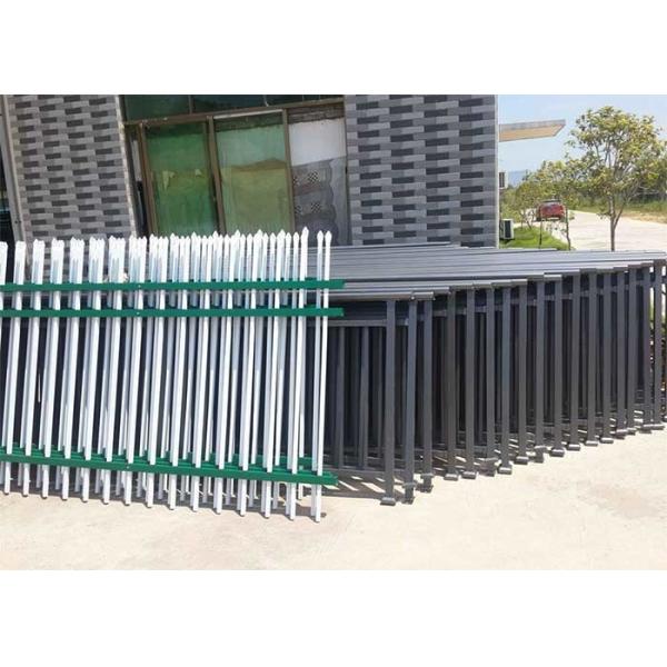 Quality Green Powder Coating Picket Top H3m Tubular Metal Fence for sale