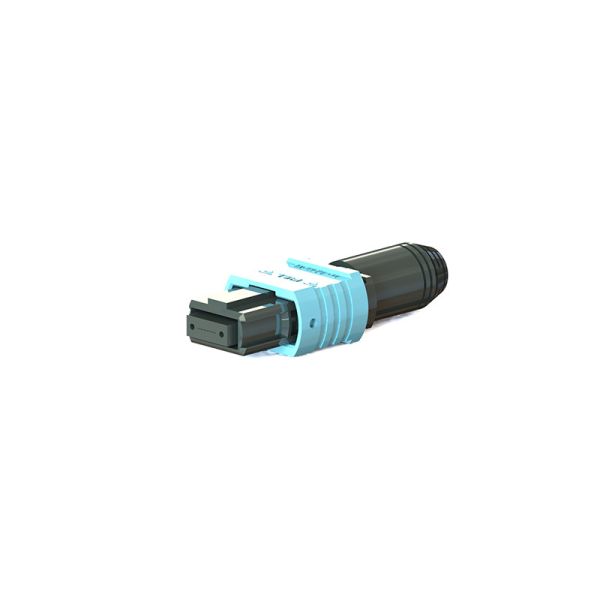 Quality Mini 36mm MPO Connector OM3 Multi-mode fiber round boot Aqua Fiber Optic Connector for sale