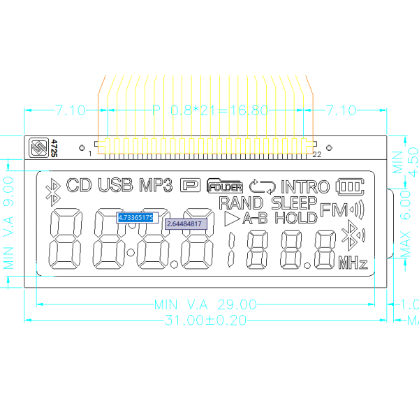 Quality Custom LCD Screen Monochrome 7 Segment LCD Display Module Segmented LCD Screen for sale