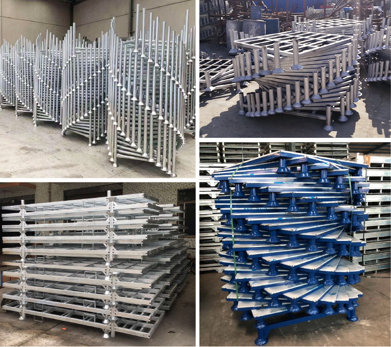 Round Post Pallet Stacking Rack