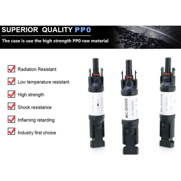 Quality PPO Solar Diode Connector 15A 20A 1000V DC IP67 Waterproof for sale