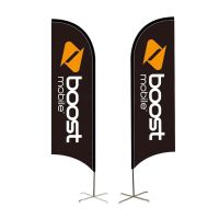 Quality Outside Advertising Custom Beach Flags Seasonal Expo Sublimation wind feather for sale