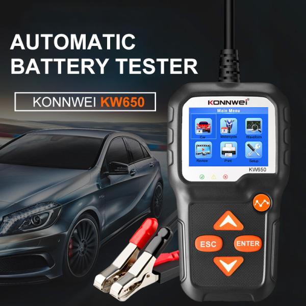 Quality Multi-Language KW650 6V 12V lead acid Battery Voltage Tester for cars motor for sale