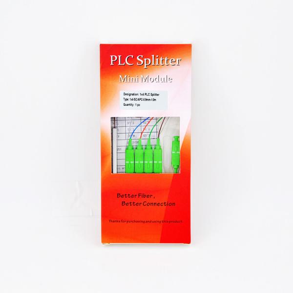 Quality 1x4 Fiber Optic PLC Splitter Gpon Passive Apc Connector 1.5m FTTH Networking for sale