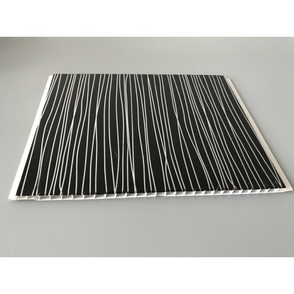 Quality OEM / ODM Design Decorative Pvc Wall Panels Black Rectangle Hollow Structure for sale