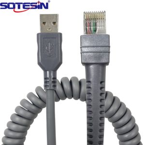 Quality USB A Male To Rj45 Barcode Scanner Cables Spiral For Symbol Ls2208 for sale