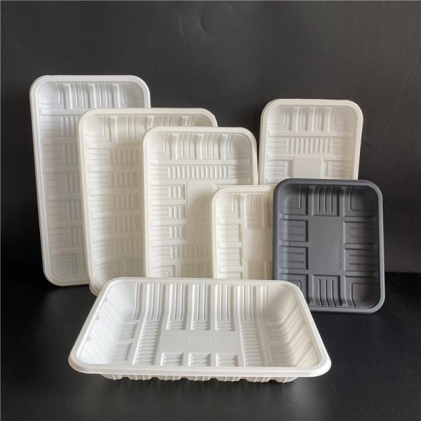 Quality Biodegradable Sealable Meat Cornstarch Tableware Frozen Food Tray Container for sale