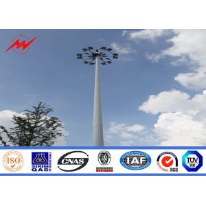 Quality 25m blasting stadium high mast pole seaport lighting with winch for sale