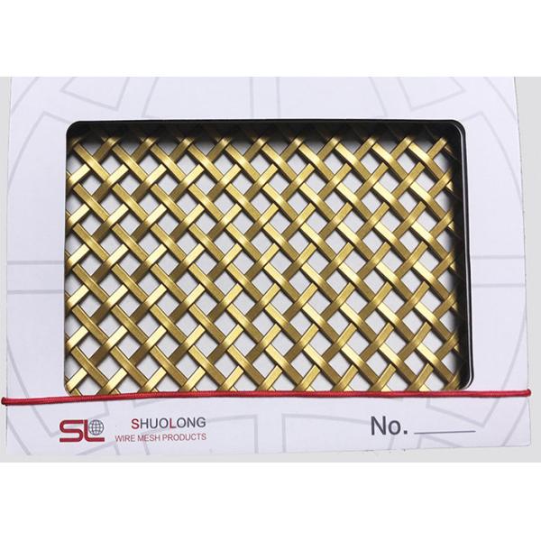 Quality Light Brass Color Fireproof Decorative Architectural Woven Mesh For Hall Screen for sale