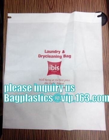 Quality biodegradable Customized Poly Plastic Drawstring Hotel Laundry Bag, Hotel for sale