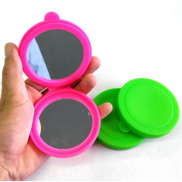 Quality Travel Makeup Round Makeup Compact Folding Portable Mirror Modern Design for for sale