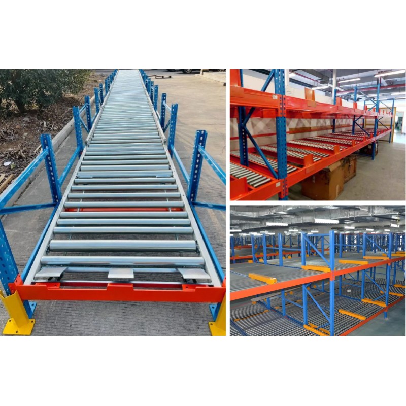 Warehouse Storage Gravity Pallet Racking System Carton Flow Roller Roller Rack Live Pallet Rack
