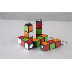 Quality logo imprinted magic cube mini flashlight torch keychain for sale