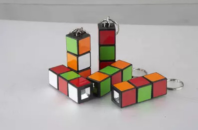 Quality logo imprinted magic cube mini flashlight torch keychain for sale