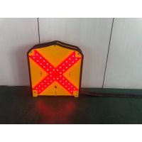 Quality Rubber Retractable Cross Line LED Arrow Sign Board DC AC Solar Power Supply for sale