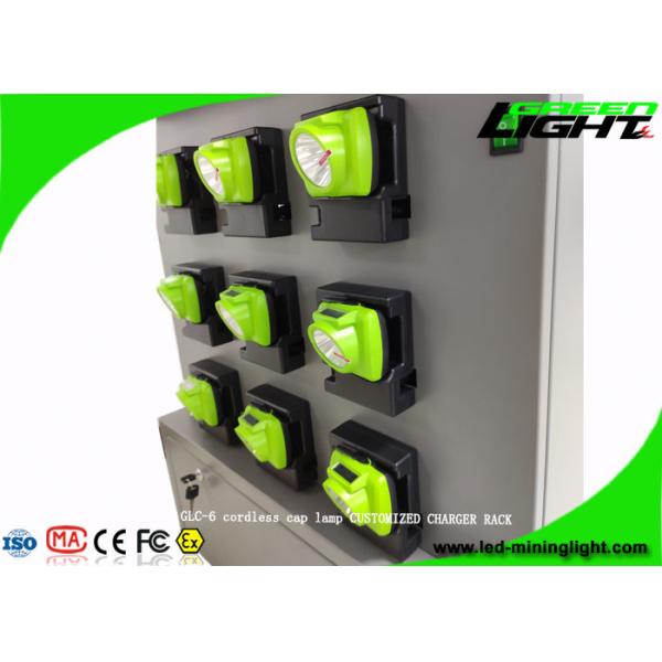 Quality GLC-6 Cordless Cap Lamp Mining Hard Hat Lights Charging Rack With 18 Units for sale