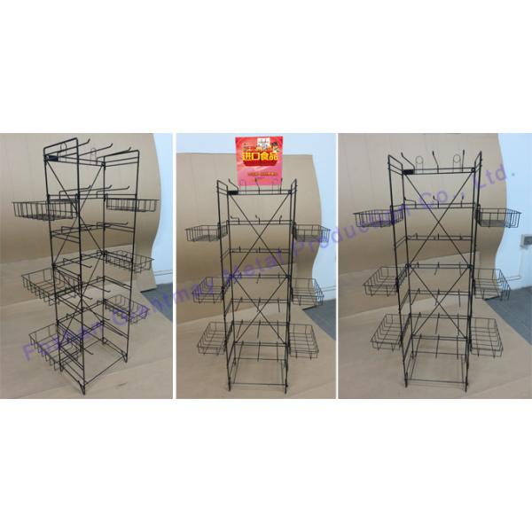 Quality Flooring Metal Wire Potato Chips Display Candy Basket Rack for sale