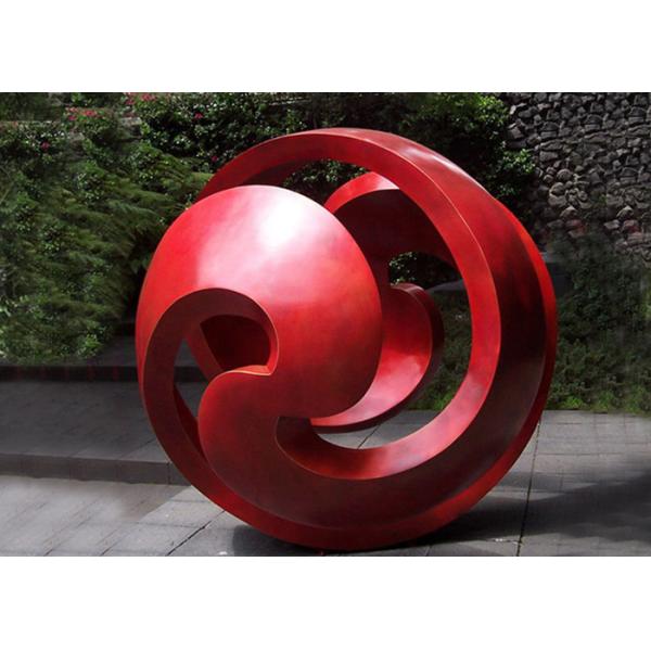 Quality Public Red Stainless Steel Sphere Sculpture / Large Metal Art Sculptures for sale