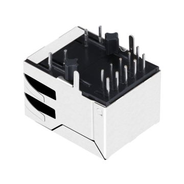 Quality LPJ0085AHNL Rj45 Modular Jack With Magnetics , 1x10/100Mbps IEEE 802.3af PoE for sale