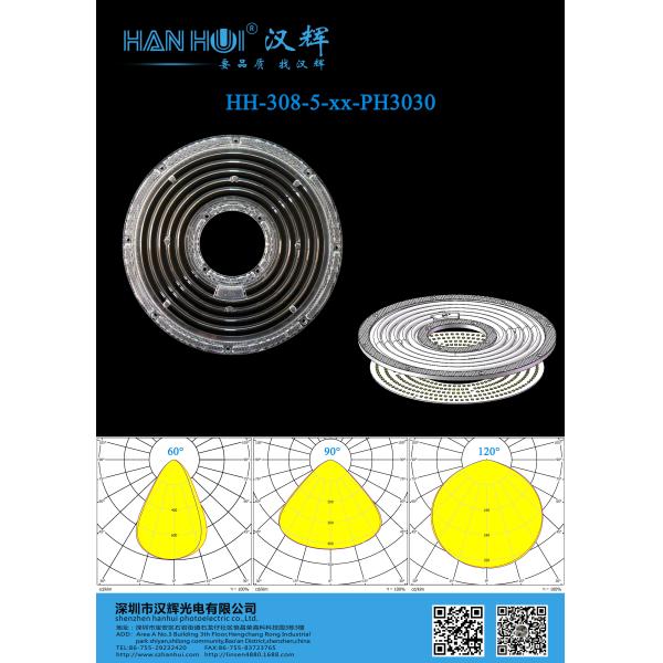 Quality High Bay Lighting PC Material 3030 LED Lens with 92% Transmittance and 120° / 60° Angle for sale