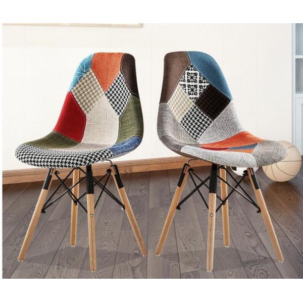 Quality Mid Century Modern Upholstered Dining Chairs With Nordic Patchwork Design for sale