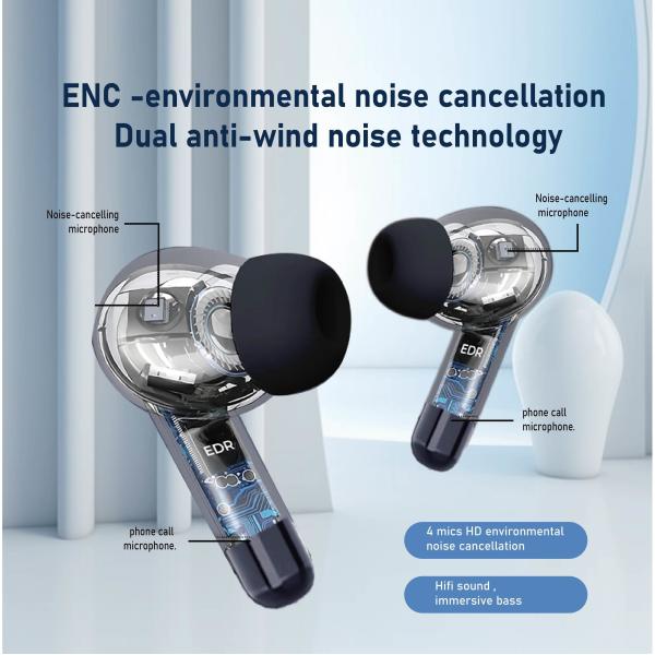 Quality Private Mold Wireless HiFI Earbuds with Low Latency ANC ENC and Digital Display for sale