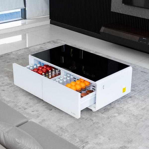 Quality Living Furniture Modern Coffee Table with Refrigerator Speaker and Wireless for sale