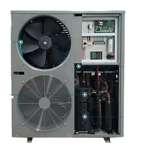 Quality 600L Water Tank Commercial Air Source Heat Pump Free Of Washing for sale