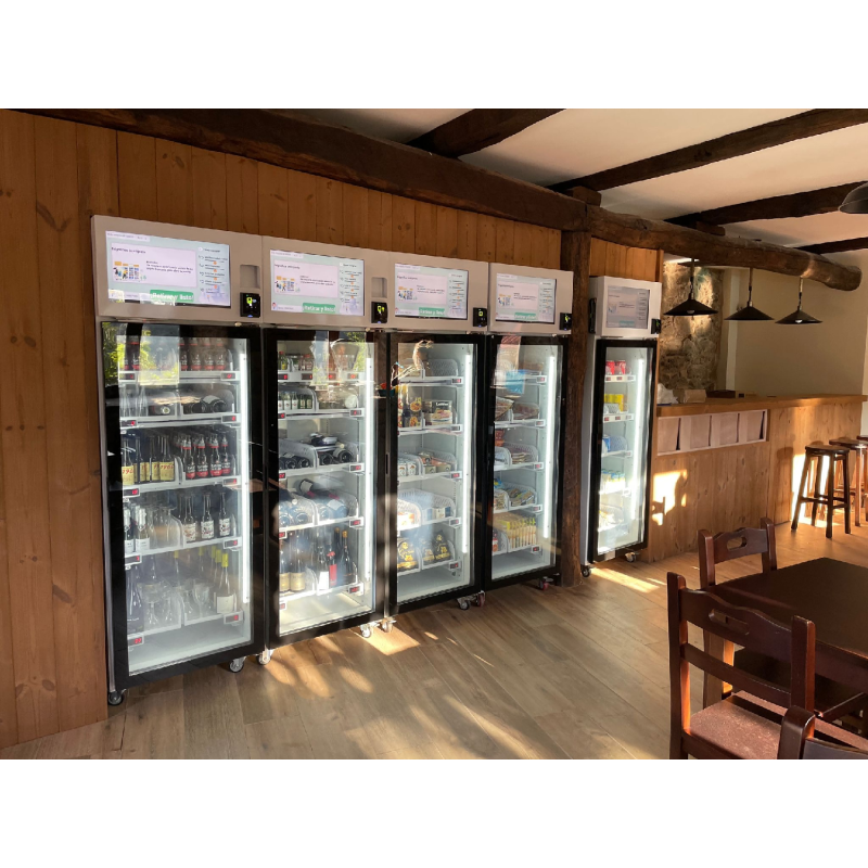 Big Capacity Touch Screen Snack Drink Smart Fridge Open Door Vending Machine in Spain
