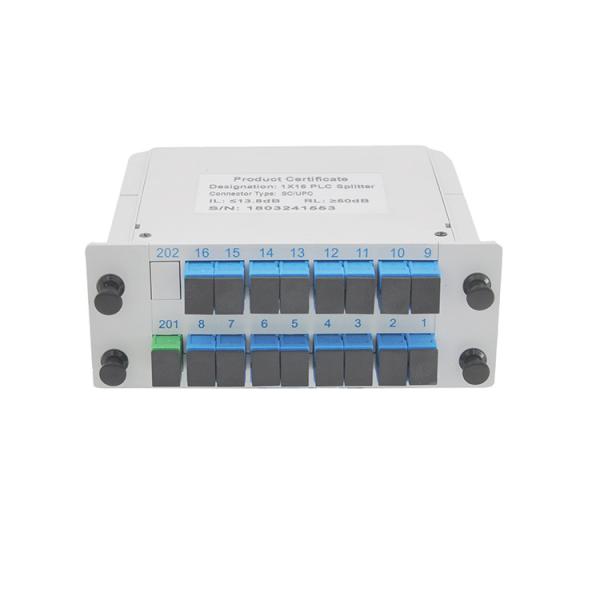 Quality Cassette Divisor 1x16 Fiber Optic PLC Splitter APC Low Insertion Loss for sale