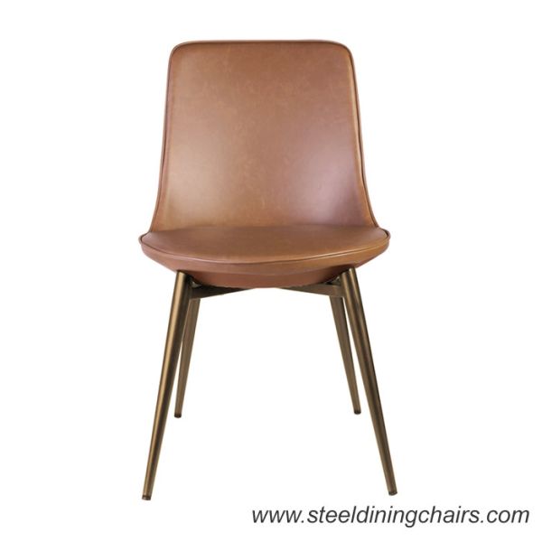 Quality 82.5cm 48cm Leather Dining Chairs With Metal Legs for sale