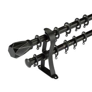 Quality 0.5mm 0.6mm Metal Bracket Adjustable Double Pipe Curtain Pole for sale
