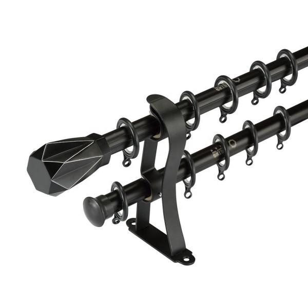 Quality 0.5mm 0.6mm Metal Bracket Adjustable Double Pipe Curtain Pole for sale