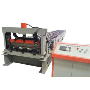Metal Floor Deck Roll Forming Machine 4Kw PLC Control Automatic Crimping