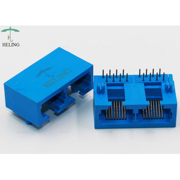 Quality Side Entry 1x2 Ports RJ45 Modular Jack Connector Thru - Hole MJ562208-U012-RN2 for sale