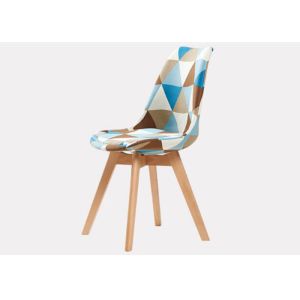 Quality Minimalist Patchwork Linen Upholstered Dining Chairs , Colorful Dining Room for sale